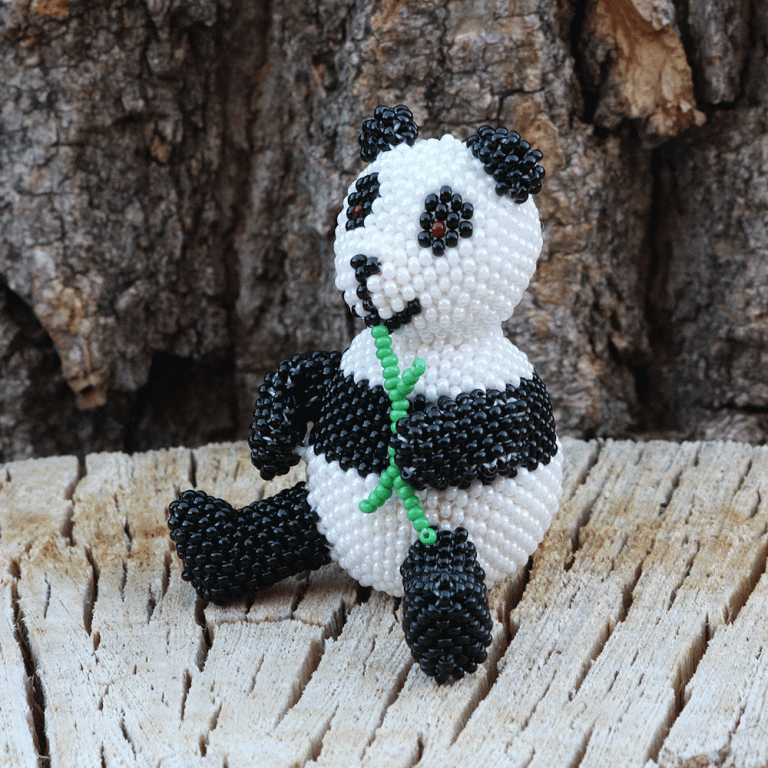 ZUNI BEADED PANDA BEAR BY HOLLIE BOOQUA | The Crow and The Cactus