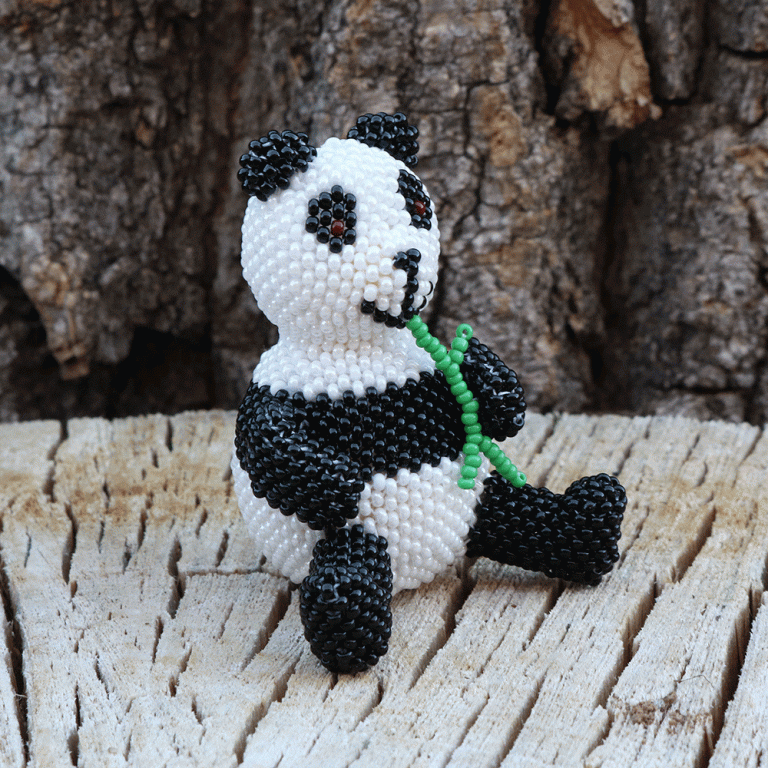ZUNI BEADED PANDA BEAR BY HOLLIE BOOQUA | The Crow and The Cactus