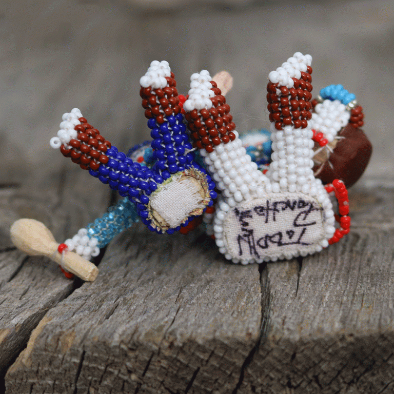 ZUNI BEADED STORYTELLER BY TODD PONCHO | The Crow and The Cactus