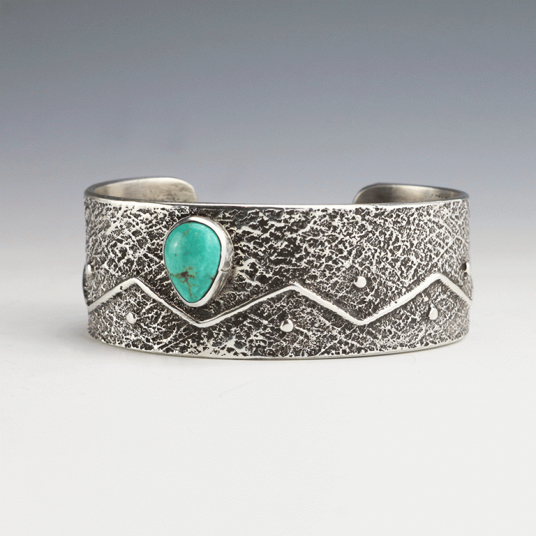 NAVAJO STERLING SILVER & TURQUOISE BRACELET BY GARY CUSTER | The Crow ...