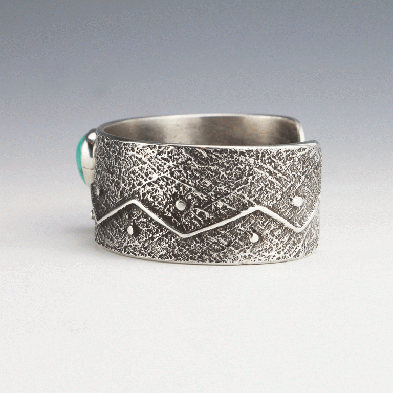 NAVAJO STERLING SILVER & TURQUOISE BRACELET BY GARY CUSTER | The Crow ...