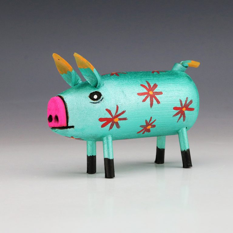 PIG BY RAY & ORLEEN LANSING NAVAJO FOLK ART | The Crow and The Cactus