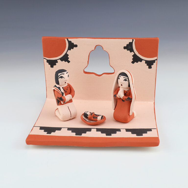 NATIVE AMERICAN KEWA SANTO DOMINGO POTTERY NATIVITY BY ANGEL & RALPH ...