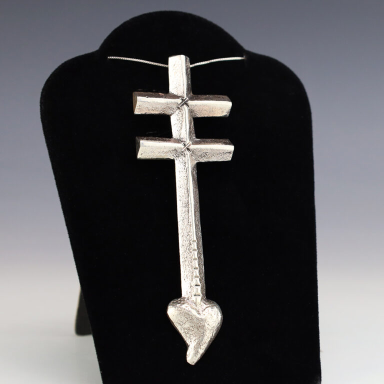 NATIVE AMERICAN NAVAJO STERLING SILVER DOUBLE CROSS PENDANT BY GARY ...