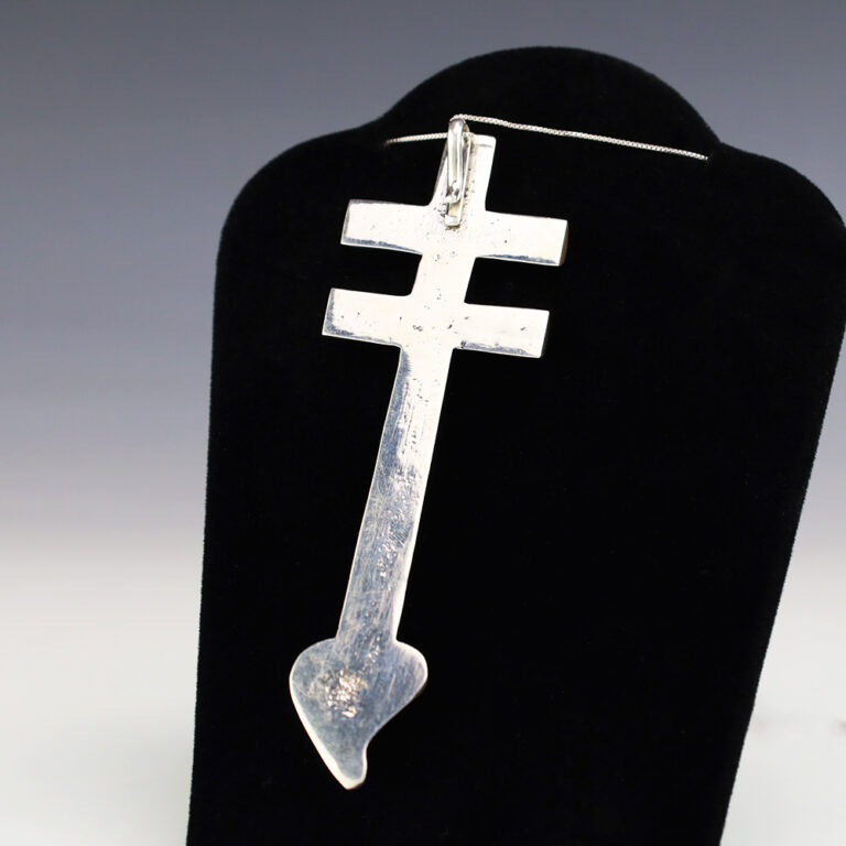NATIVE AMERICAN NAVAJO STERLING SILVER DOUBLE CROSS PENDANT BY GARY ...