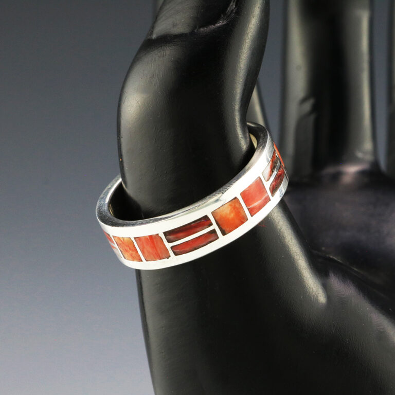 ZUNI STERLING SILVER & SPINY OYSTER RING BY NANCY & SHELDON WESTIKA 9 3 ...