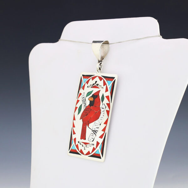NATIVE AMERICAN ZUNI INLAY CARDINAL PENDANT BY QUINTIN QUAM | The Crow ...