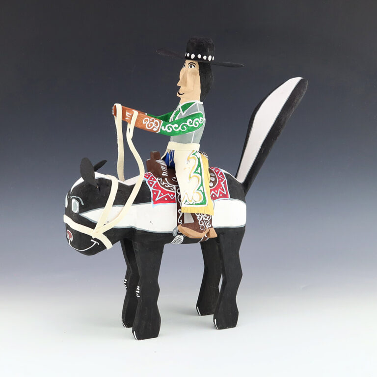 NAVAJO FOLK ART COWBOY RIDING A SKUNK BY DELBERT BUCK | The Crow and ...