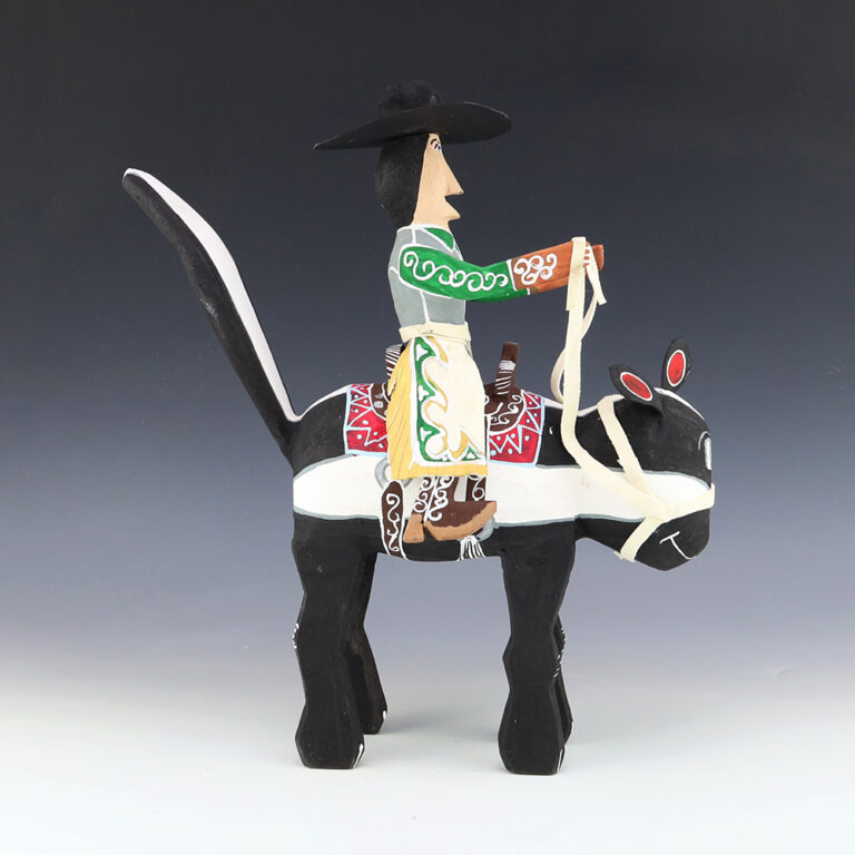 NAVAJO FOLK ART COWBOY RIDING A SKUNK BY DELBERT BUCK | The Crow and ...