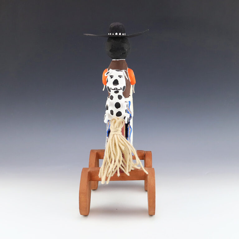 NAVAJO FOLK ART COWBOY & DOG RIDING A ROCKING HORSE BY DELBERT BUCK ...