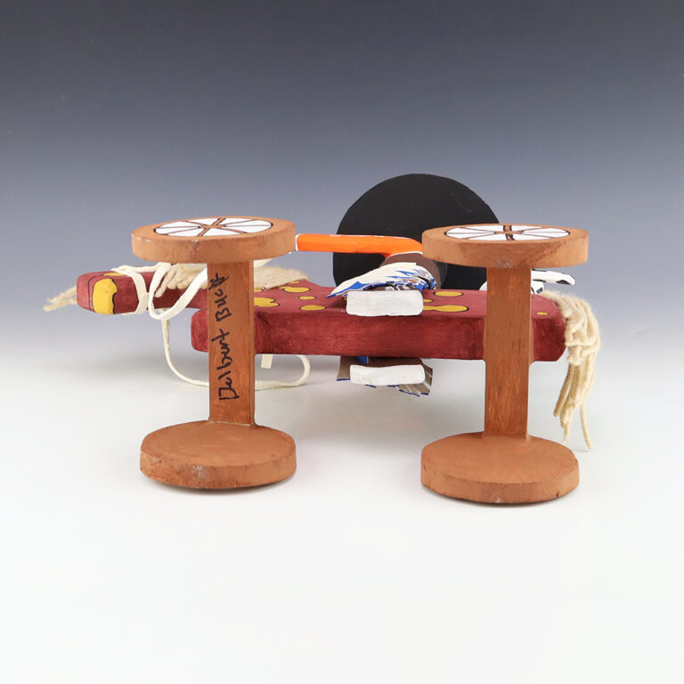 NAVAJO FOLK ART COWBOY & DOG RIDING A ROCKING HORSE BY DELBERT BUCK ...