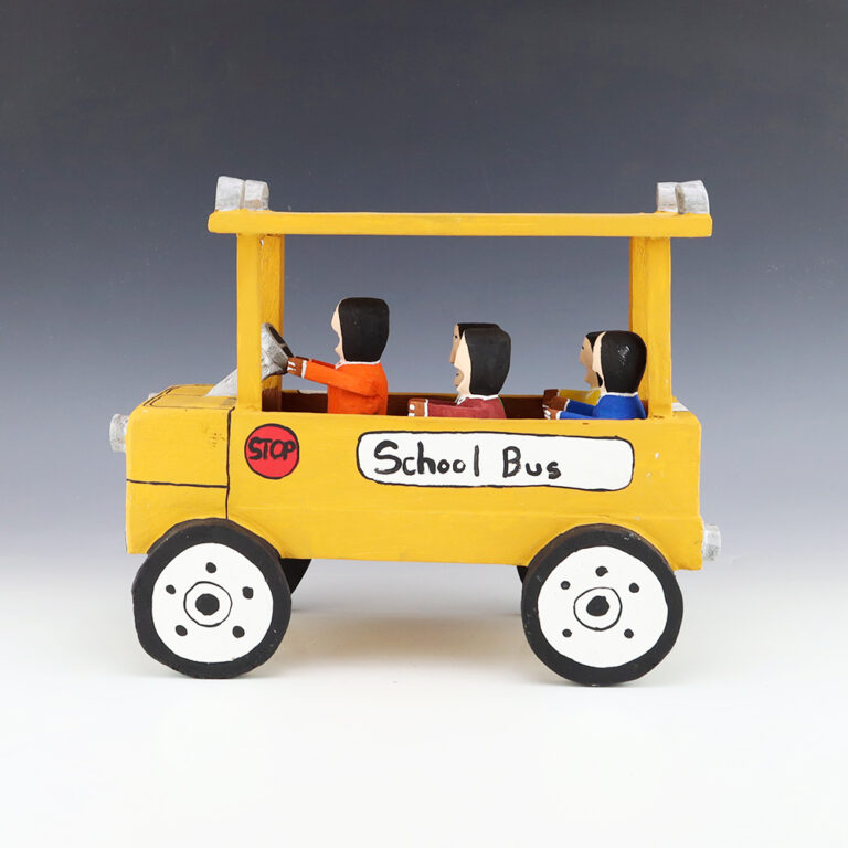 FOLK ART SCHOOL BUS BY DELBERT BUCK NAVAJO | The Crow and The Cactus