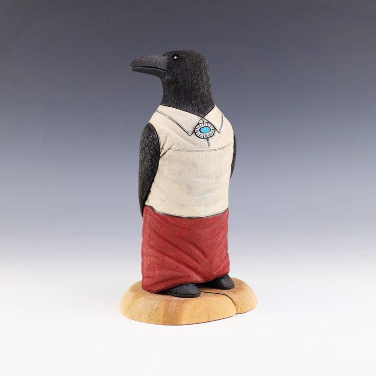 FOLK ART CROW BY ORLEEN & RAY LANSING NAVAJO | The Crow and The Cactus