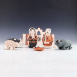 NATIVE AMERICAN KEWA SANTO DOMINGO POTTERY NATIVITY BY ANGEL & RALPH ...