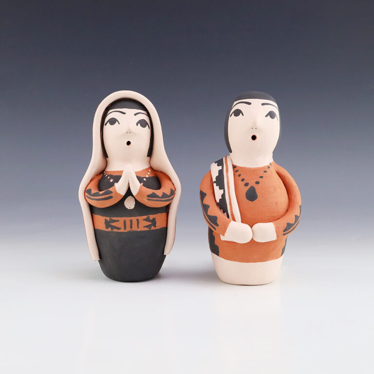 NATIVE AMERICAN KEWA SANTO DOMINGO POTTERY NATIVITY BY ANGEL & RALPH ...