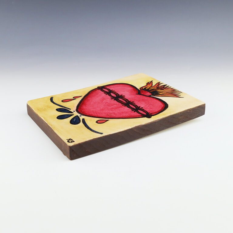 NEW MEXICO RETABLO SACRED HEART | The Crow and The Cactus