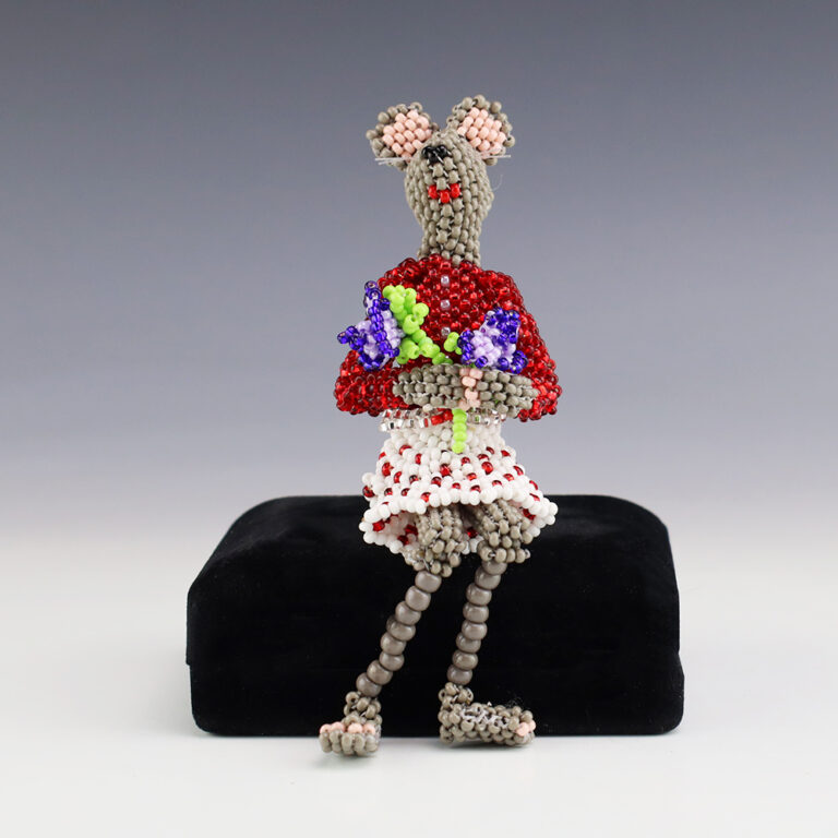 ZUNI BEADED MOUSE WITH FLOWERS BY LORENA LAAHTY | The Crow and The Cactus