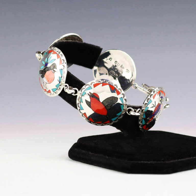 NATIVE AMERICAN ZUNI INLAY BIRD LINK BRACELET BY QUINTIN QUAM | The ...
