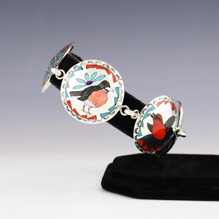 NATIVE AMERICAN ZUNI INLAY BIRD LINK BRACELET BY QUINTIN QUAM | The ...