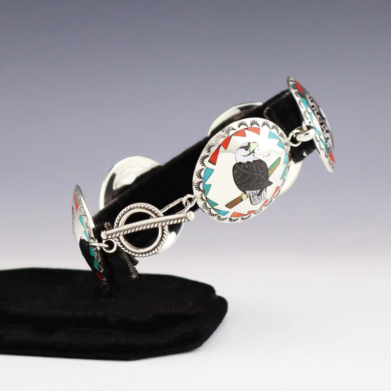 NATIVE AMERICAN ZUNI INLAY BIRD LINK BRACELET BY QUINTIN QUAM | The ...