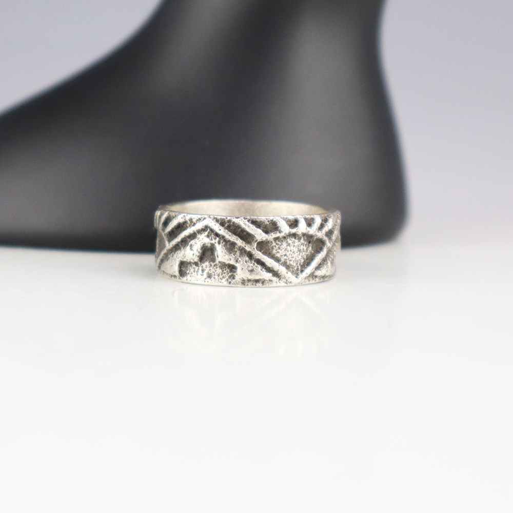 NATIVE AMERICAN KEWA STERLING SILVER RING BY GILBERT “DINO” GARCIA 9 ...
