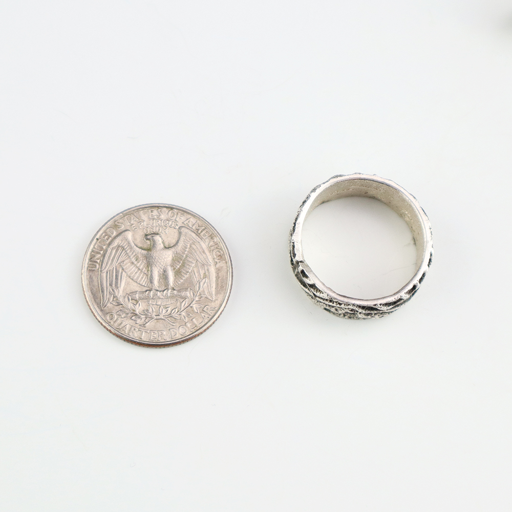 NATIVE AMERICAN KEWA STERLING SILVER RING BY GILBERT “DINO” GARCIA 9 ...